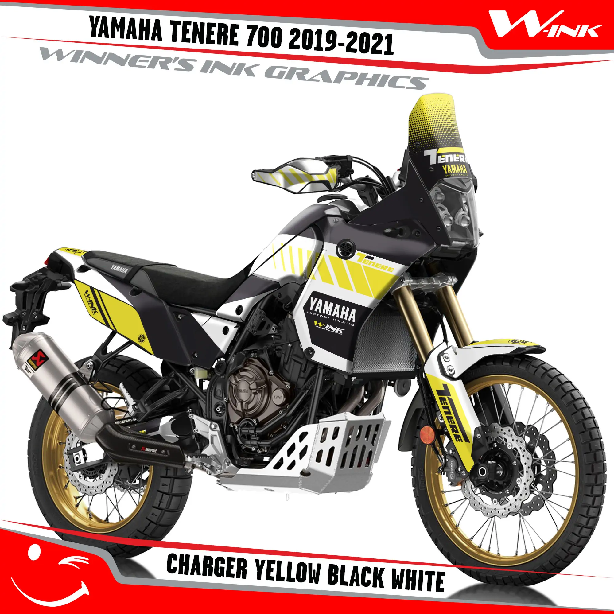 Buy decals Yamaha Tenere 700 2019-2022 Charger Yellow Black White