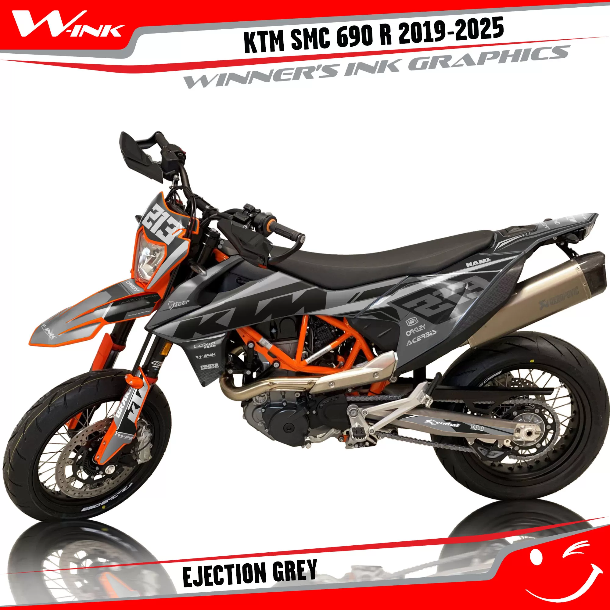 Custom graphics For KTM SMC 690 R 2019-2025 Ejection Black