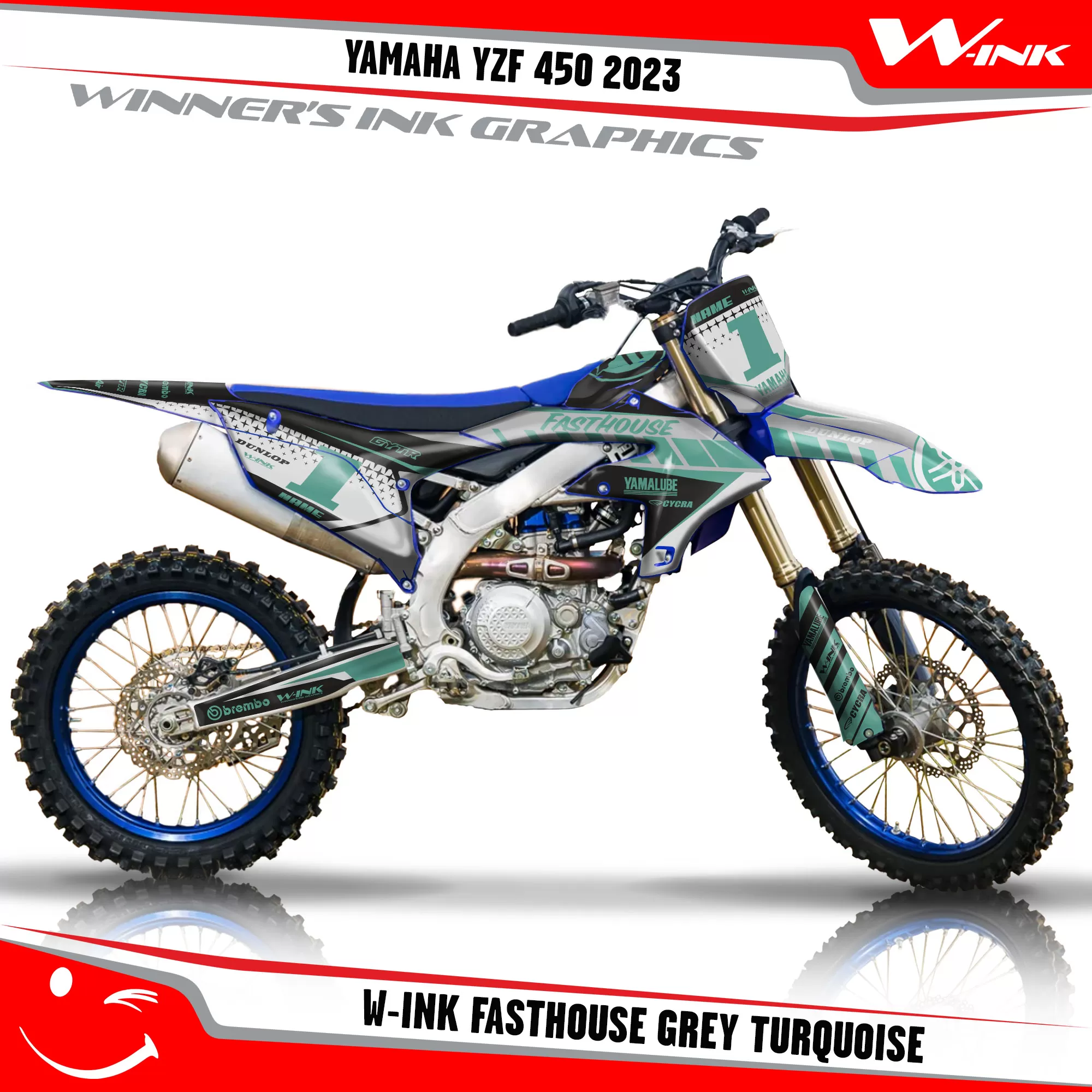 Graphics for YZ450F 2023-2025, YZ250F 2024-2026 W-Ink Fasthouse Grey