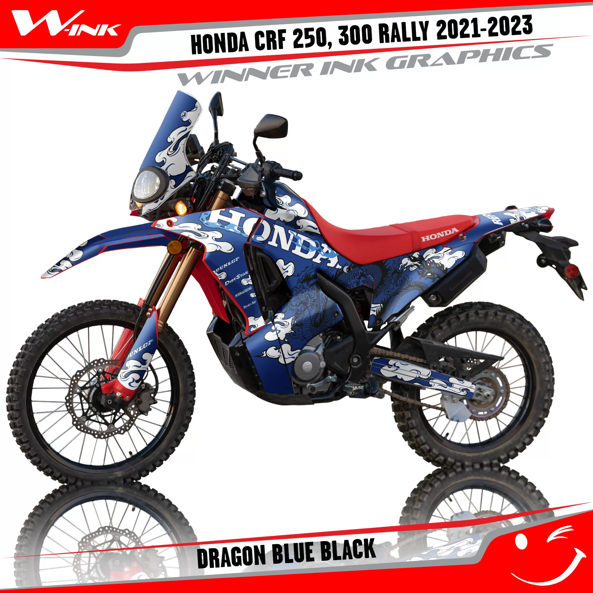 Deco set for Honda CRF 250 300 Rally 2021-2023 Dragon Blue
