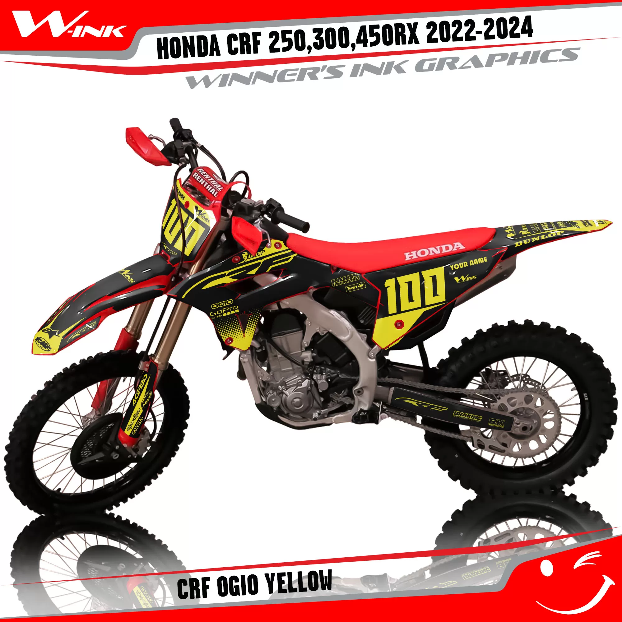 Stikers Honda CRF 250,300,450 RX 2021-2024 CRF Ogio Black