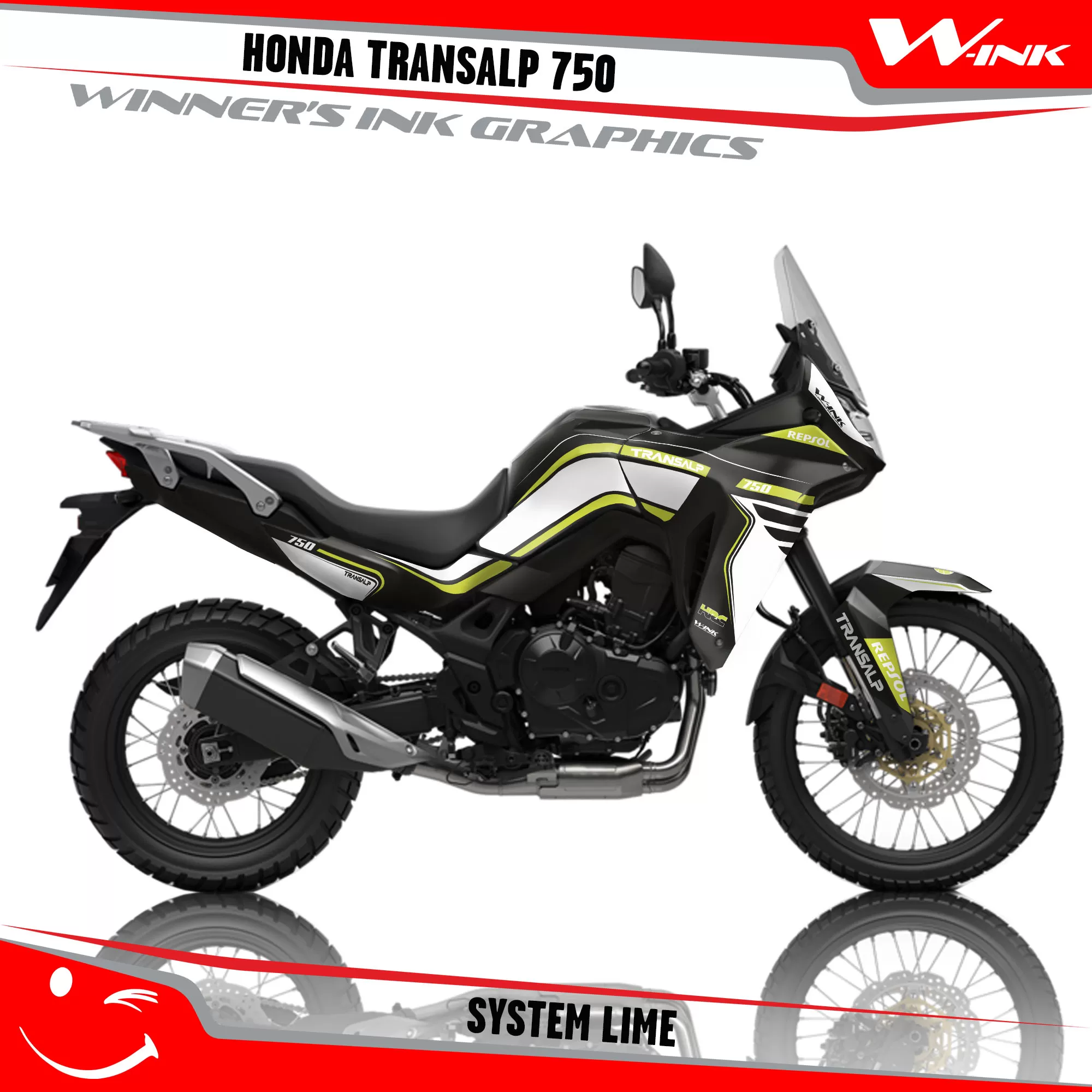 Graphics kit for Honda Transalp 750 System Black