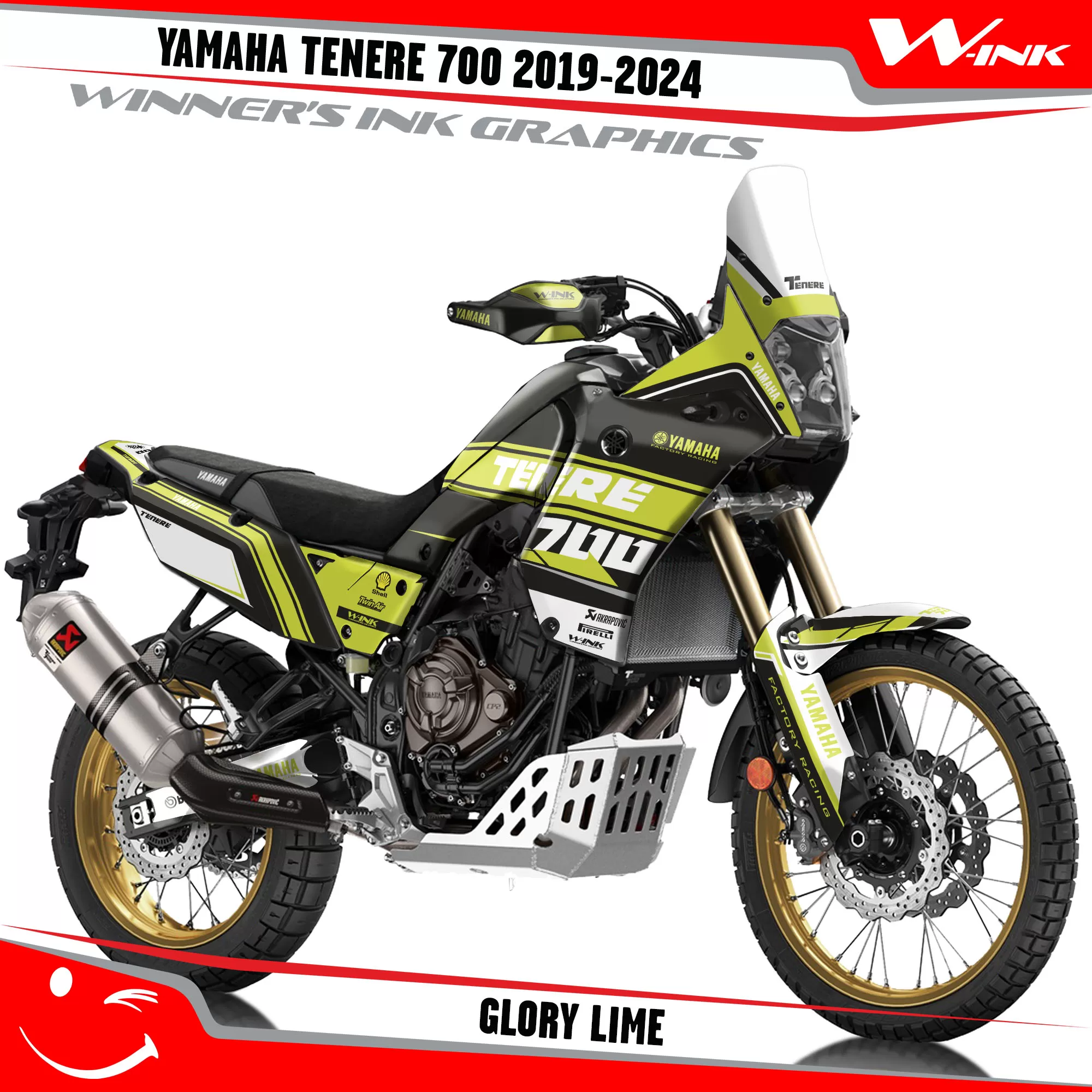 Graphics kit for Yamaha Tenere 700 Glory Black
