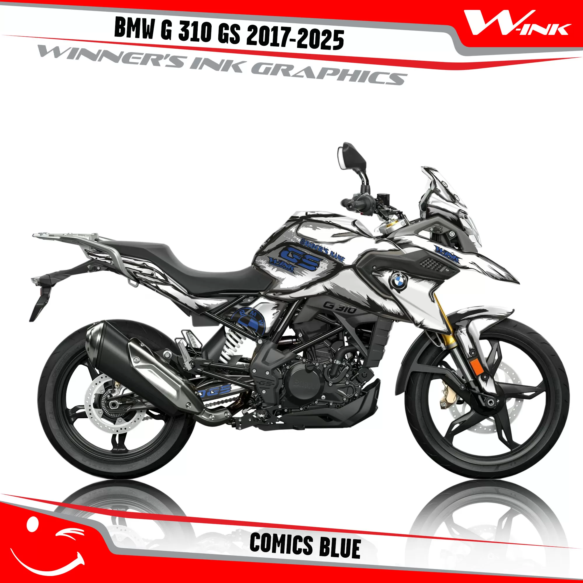 Graphics kit for BMW G 310 GS 2017-2025 Comics White